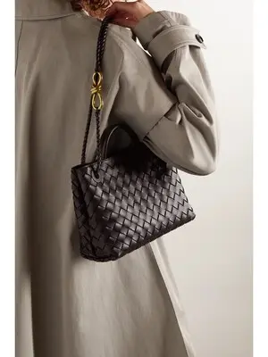 Bottega Veneta Andiamo Small Intrecciato Leather Shoulder Bag - Brown