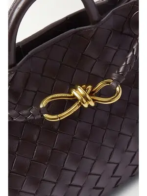 Bottega Veneta Andiamo Small Intrecciato Leather Shoulder Bag - Brown