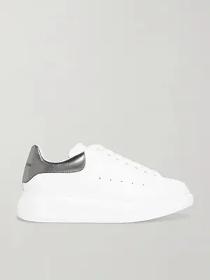 Alexander McQueen Metallic-trimmed Leather Sneakers