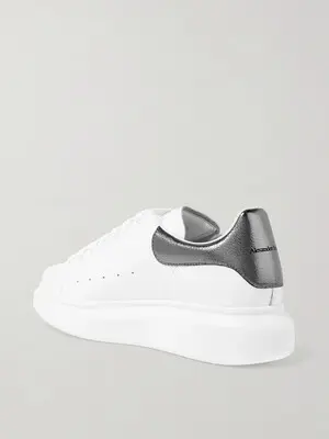 Alexander McQueen Metallic-trimmed Leather Sneakers