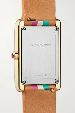 LACALIFORNIENNE Daybreak -plated Watch With Striped Leather Strap - Gold