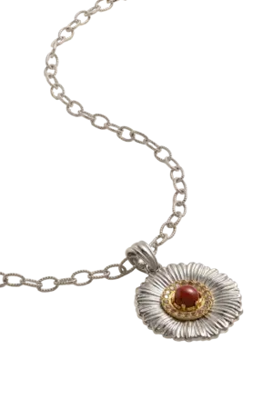 Buccellati Blossom Sterling Gold-plated, Jasper, And Diamond Necklace - Silver