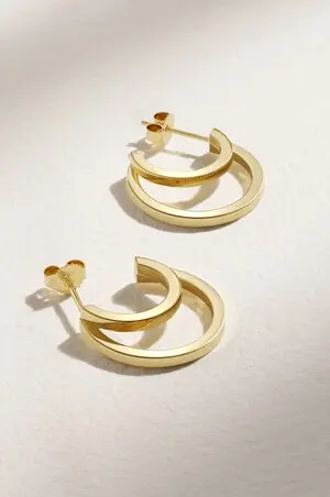 JENNIFER MEYER Mini Double 18-karat Hoop Earrings - Gold