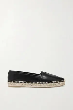 Saint Laurent Cassandre Logo-embossed Espadrilles - Black