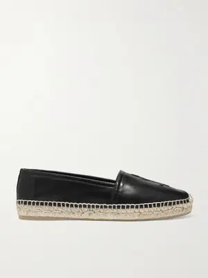 Saint Laurent Cassandre Logo-embossed Espadrilles - Black