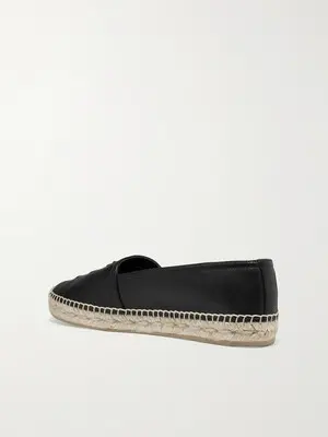 Saint Laurent Cassandre Logo-embossed Espadrilles - Black