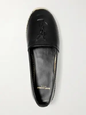Saint Laurent Cassandre Logo-embossed Espadrilles - Black