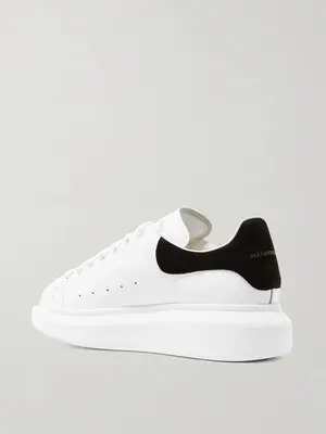 Alexander McQueen Suede-trimmed Leather Sneakers - White