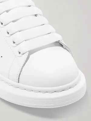 Alexander McQueen Suede-trimmed Leather Sneakers - White
