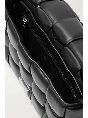 Bottega Veneta Cassette Medium Padded Intrecciato Leather Bag - Black