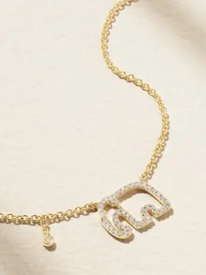 Yvonne Léon 18-karat Diamond Elephant Necklace - Gold