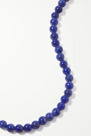 Mateo 14-karat Lapis Lazuli Beaded Necklace