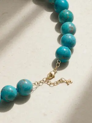 Mateo 14-karat Turquoise Beaded Necklace