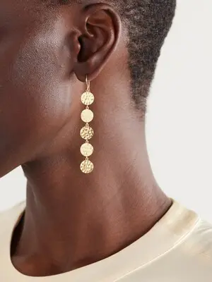 JENNIFER MEYER Mini Hammered Disc 18-karat Earrings