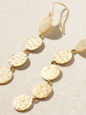 JENNIFER MEYER Mini Hammered Disc 18-karat Earrings