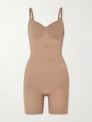 SKIMS Seamless Sculpt Mid Thigh Bodysuit Neutrals