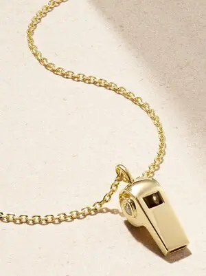 ANITA KO 18-karat Diamond Whistle Necklace - Gold