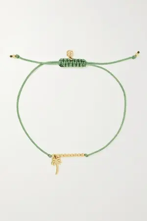 SYDNEY EVAN Palm Tree Cord Bracelet - Gold