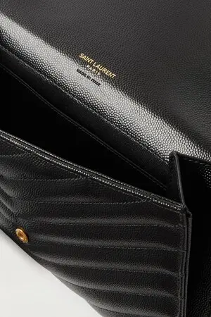 Saint Laurent Monogramme Textured-leather Pouch - Black