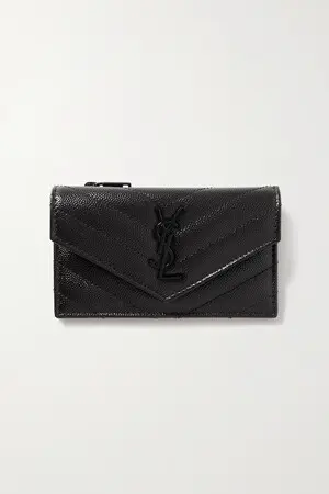 Saint Laurent Monogramme Quilted Textured-leather Wallet - Black