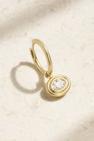GEMELLA JEWELS Double Bubble 18-karat Diamond Single Hoop Earring