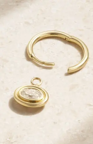 GEMELLA JEWELS Double Bubble 18-karat Diamond Single Hoop Earring