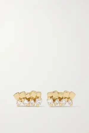 SUZANNE KALAN 18-karat Diamond Earrings - Gold