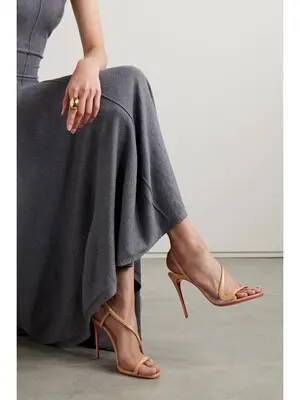 CHRISTIAN LOUBOUTIN Rosalie 100 Leather Sandals - Neutrals