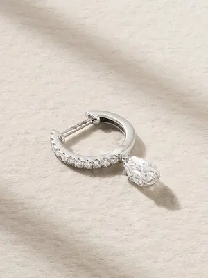 ANITA KO Huggies 18-karat Diamond Single Earring - Silver