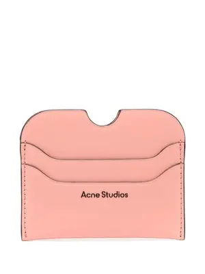 Acne Studios Logo-embossed Leather Card Holder - Pink