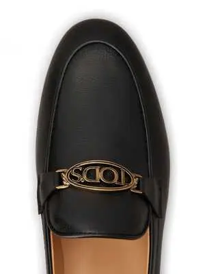 TOD'S Logo-plaque Leather Loafers
