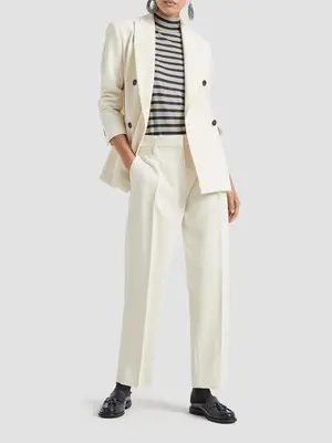 Brunello Cucinelli Cashmere And Silk Sparkling Stripe Turtleneck Sweater