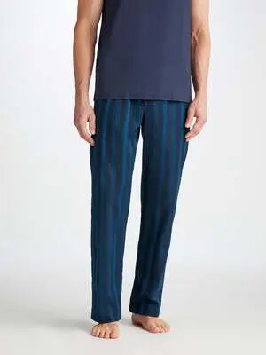 Derek Rose Lounge Trousers Royal 222 Cotton - Navy