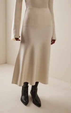 Gabriela Hearst Freddie Wool-cashmere Midi Skirt - Ivory