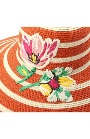Kate Spade New York Embroidered Straw Sun Hat