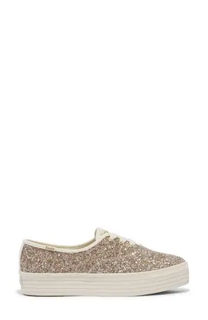 Keds® Point Glitter Platform Sneakers - Gold Glitter