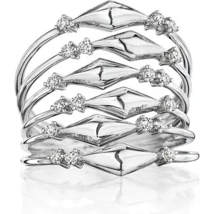 Hueb Luminus Stacked Diamond Ring - White Gold
