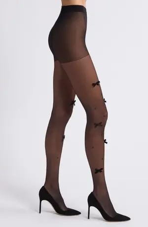HIGH HEEL JUNGLE Nevermore Embellished Tights - Black