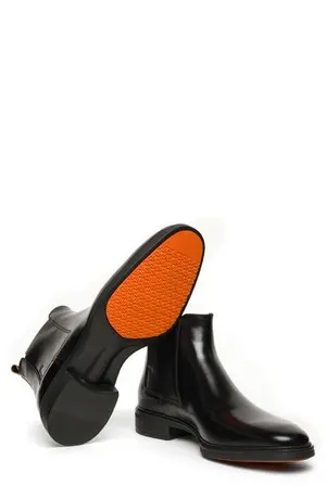 Santoni Leather Chelsea Boots
