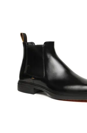 Santoni Leather Chelsea Boots