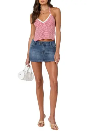 EDIKTED Charmaine Gingham Halter Top