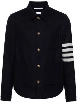 Thom Browne 4-bar Felted Shirt Jacket - Blue