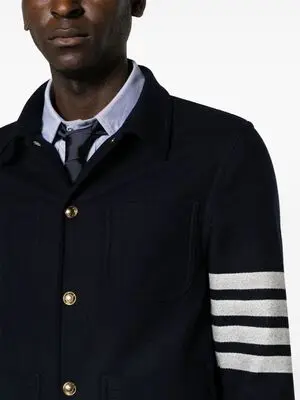 Thom Browne 4-bar Felted Shirt Jacket - Blue