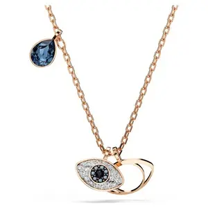 SWAROVSKI Horseshoe Pendant Necklace With Pink Crystal And Pave Details - Multicolored