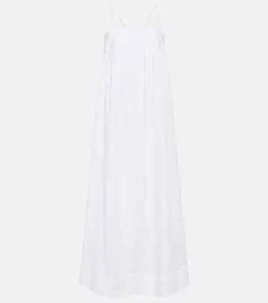 Asceno Heather Cotton Batiste Maxi Dress - White