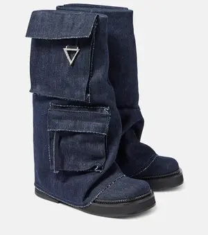 Attico Robin Denim Combat Boots