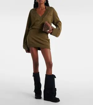 Attico Robin Denim Combat Boots