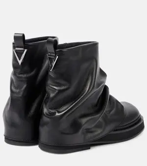 Attico Robin Leather Ankle Boots - Black