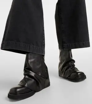 Attico Robin Leather Ankle Boots - Black