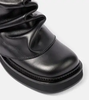 Attico Robin Leather Ankle Boots - Black